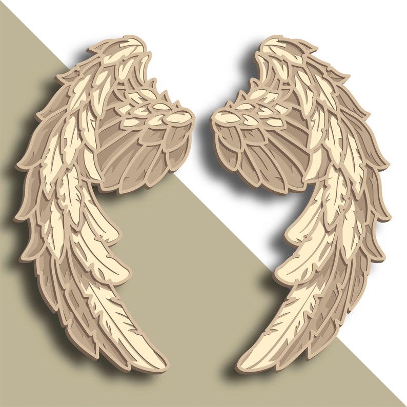 Wings Multilayer SVG. Laser Cut File. Layer Construction. Plywood ...