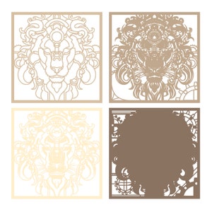 Lion Multilayer SVG/ Lion Cut File/ 3D Layer/ Plywood Cutting/ Paper ...