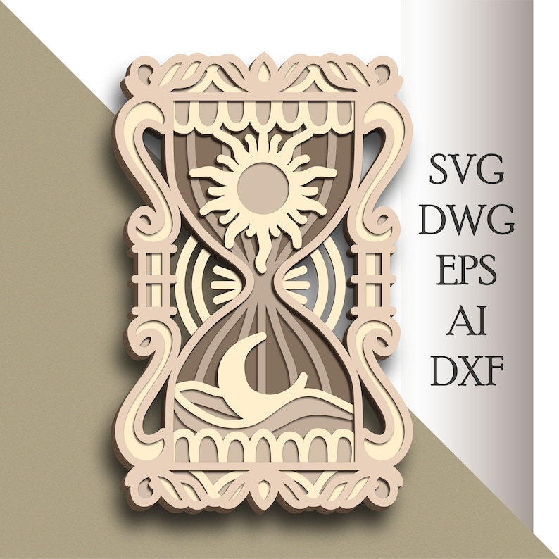 Hourglass Multilayer SVG/ Hourglass Cut File/ 3D Layer/ - Etsy