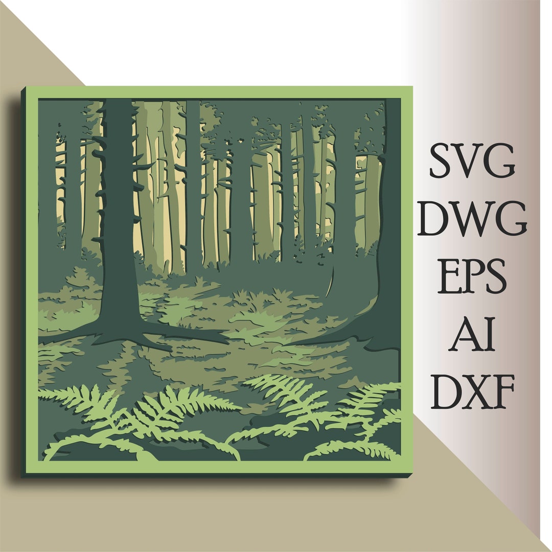 Forest SVG Multilayer/ Forest Cut File/ 3D Layer/ Plywood Cutting ...