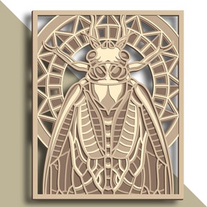 Cicada Bundle Multilayer Svg/ Cicada Bundle Cut File/ 3D Layer/ Plywood ...