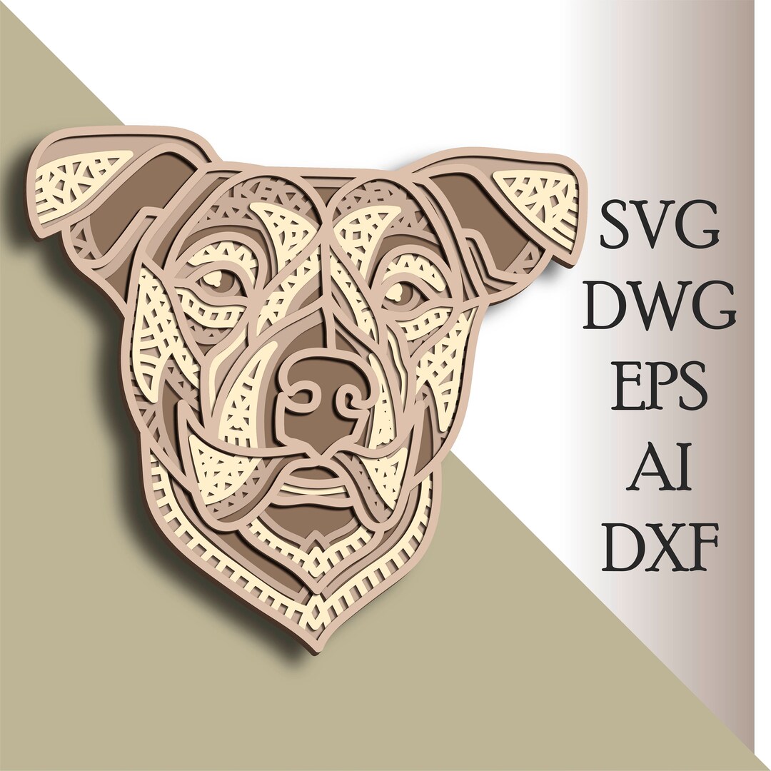 3D Dog Multilayer Dog Svg/ Dog Cut File/ 3D Layer/ Plywood Cutting ...