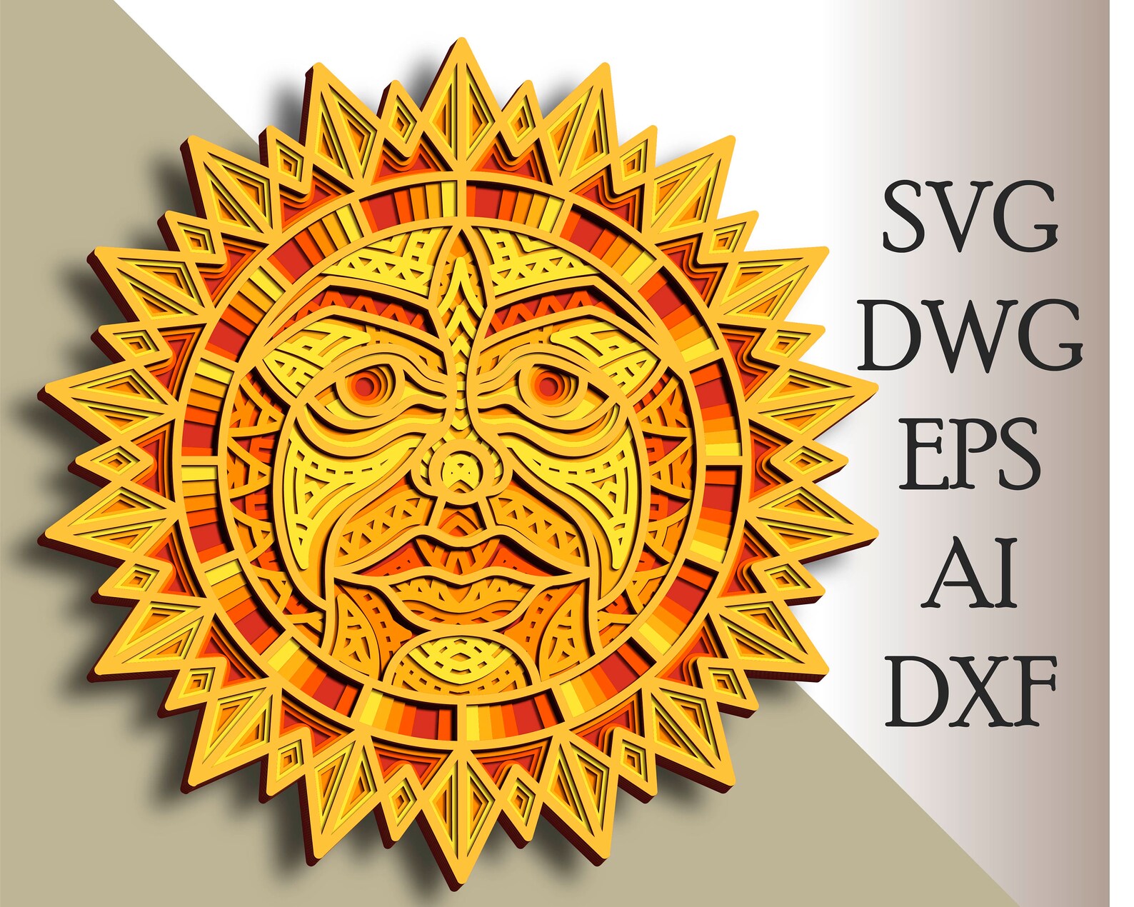 Sun Multilayer SVG/ Sun Cut File/ 3D Layer/ Plywood Cutting/ - Etsy
