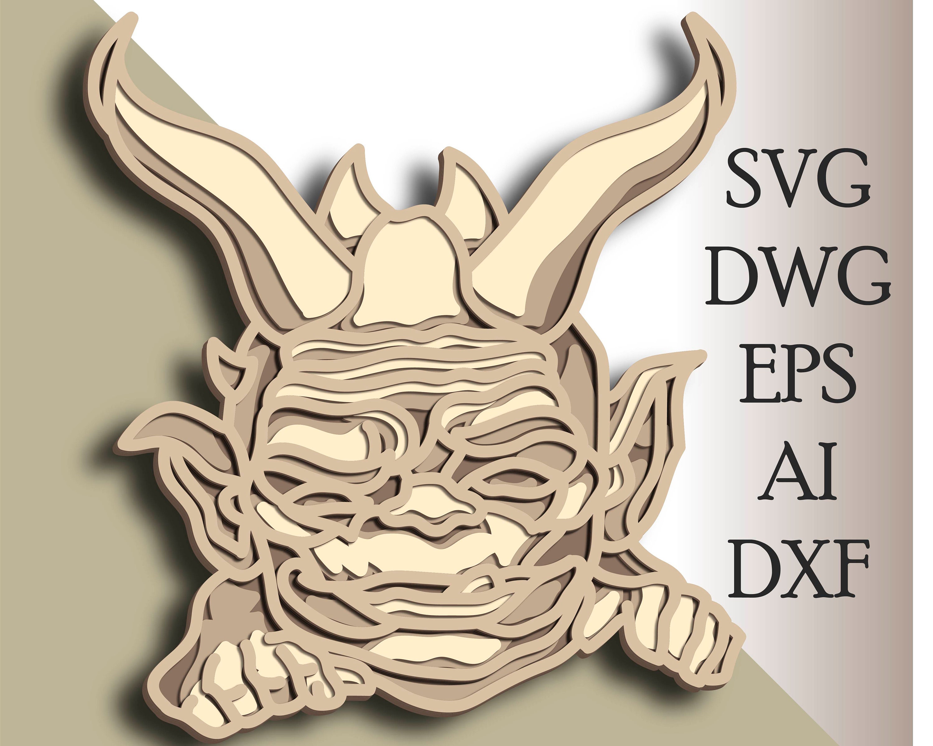 Gargoyle multilayer SVG/ Gargoyle Mandala cut file/ 3D layer/ | Etsy