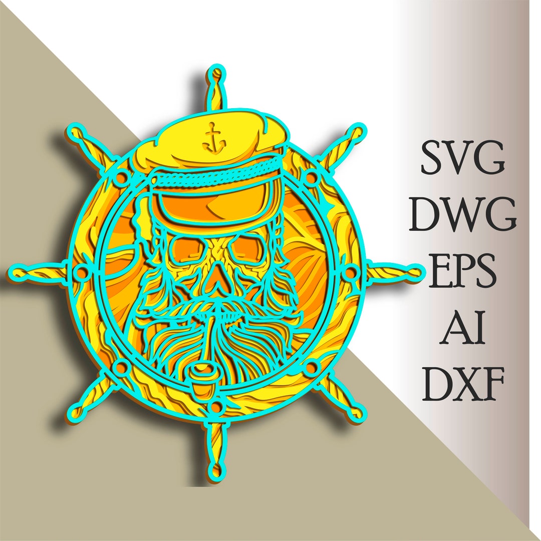 3D Sea Captain Multilayer SVG/ Sea Captain Cut File/ 3D Layer/ Plywood ...