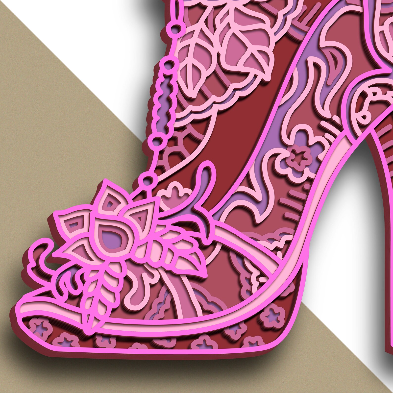 Women's Shoes Multilayer SVG/ Women's Shoes Cut File/ | Etsy