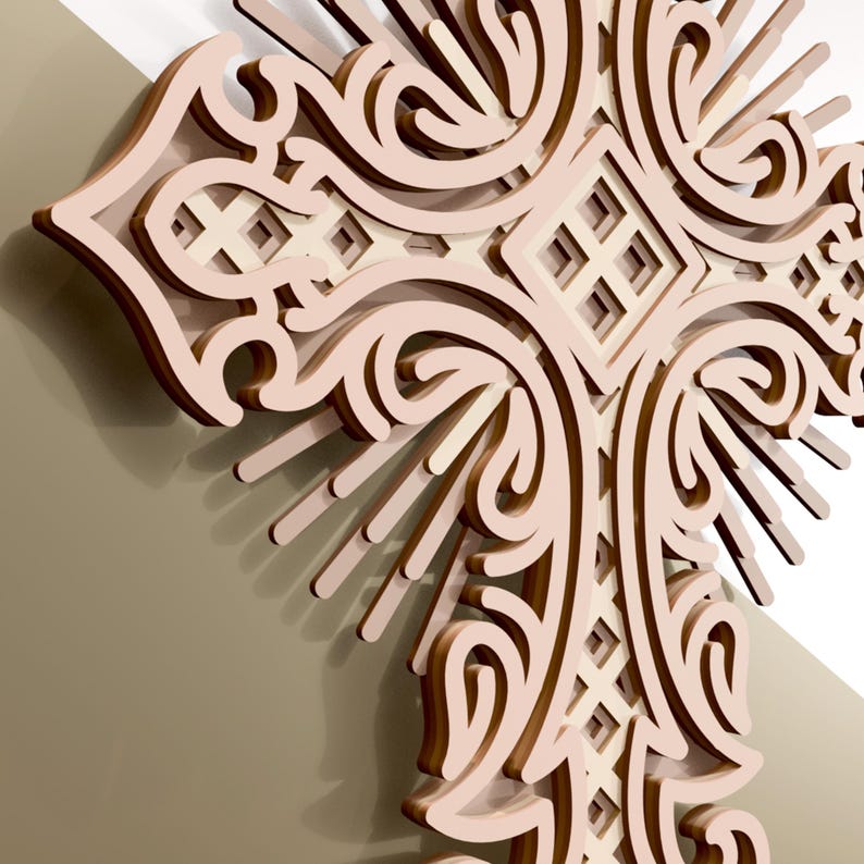 Cross Multilayer SVG. Laser Cut File. Layer Construction. Plywood ...