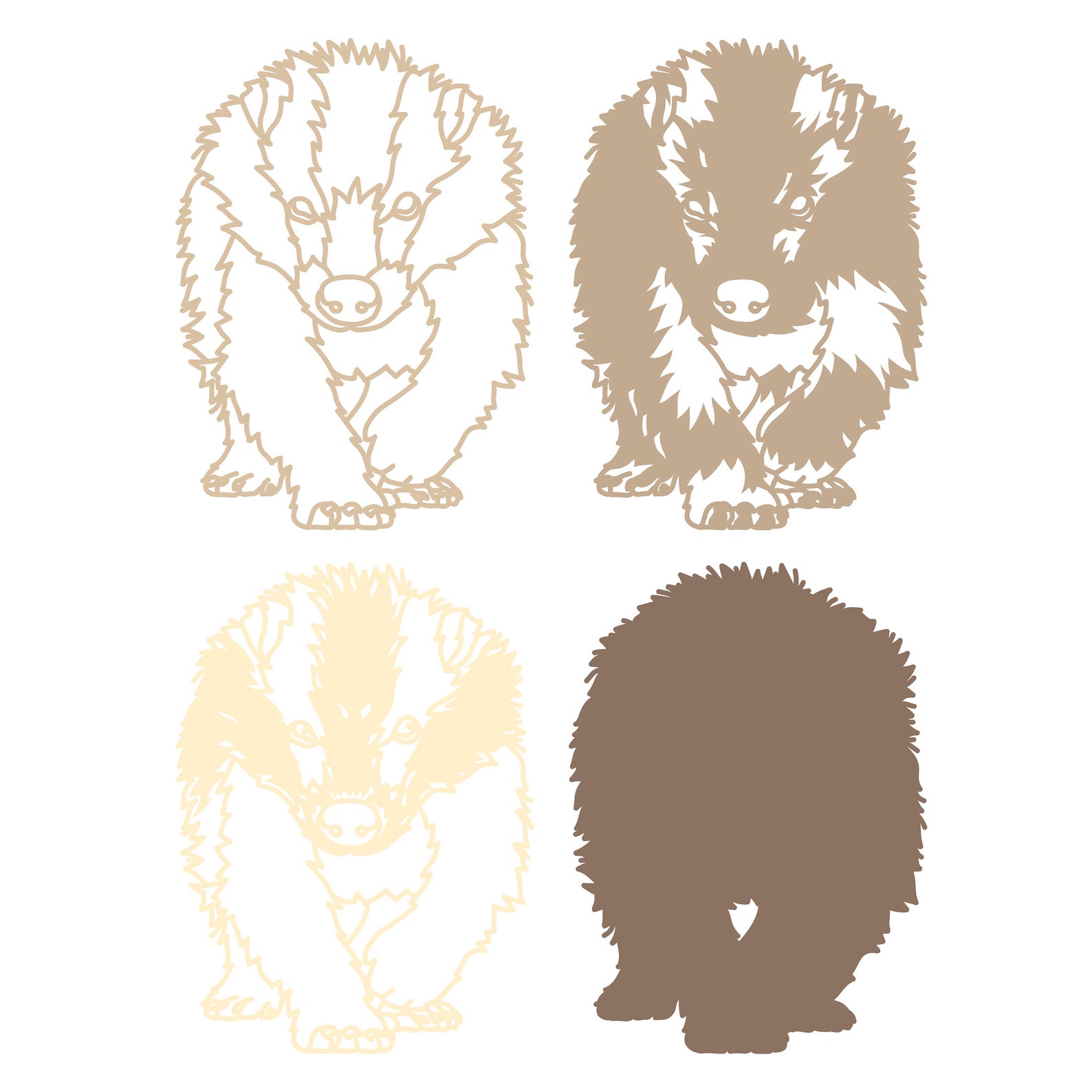 Badger Multilayer SVG/ Badger Cut File/ 3D Layer/ Plywood - Etsy