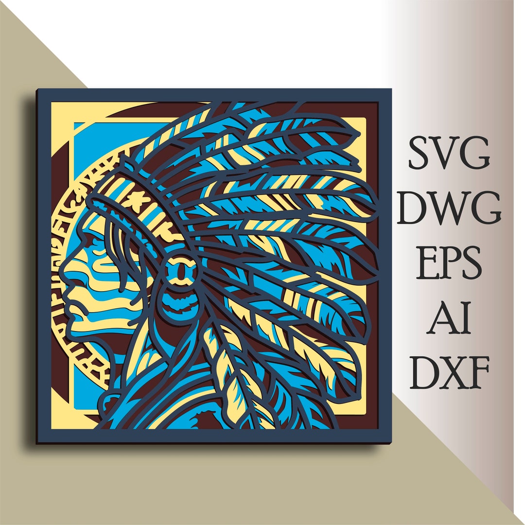 American Native Multilayer SVG. Laser Cut File. Layer Construction ...