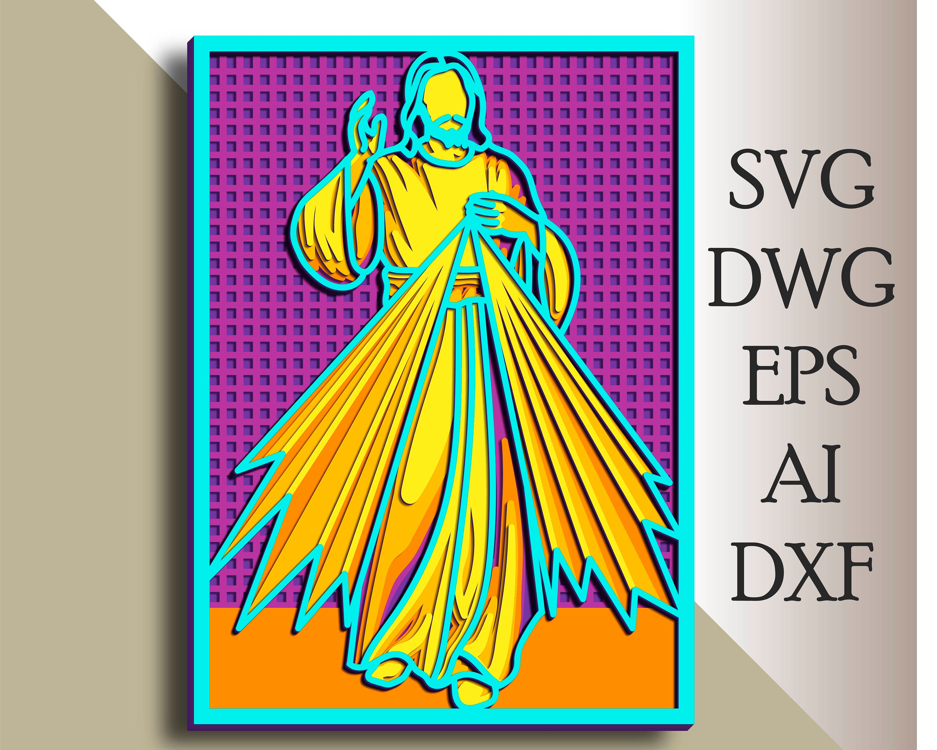 Divine Mercy multilayer SVG/ Divine Mercy cut file/ 3D layer/ | Etsy