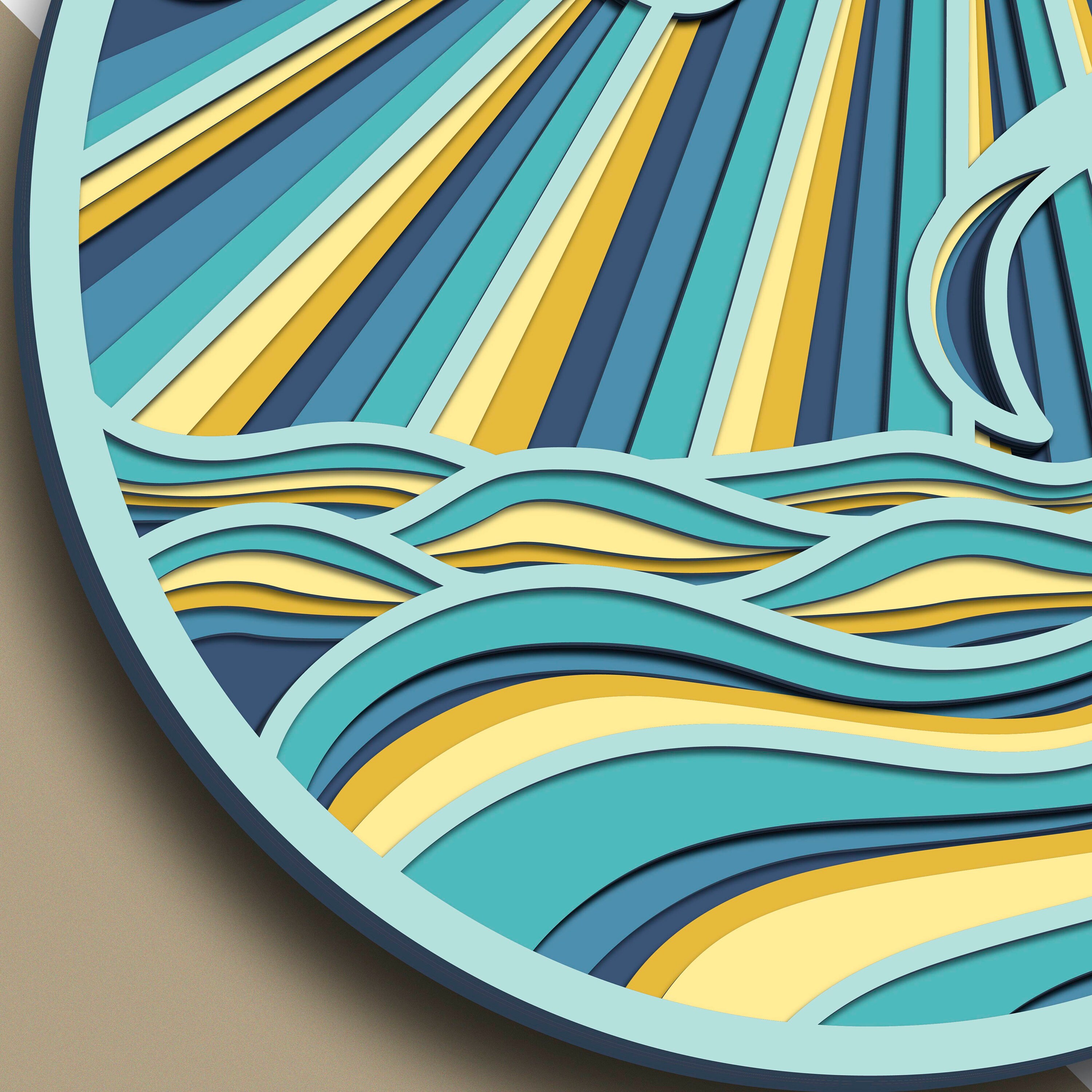 Ocean Multilayer SVG/ Ocean Cut File/ 3D Layer/ Plywood | Etsy Australia