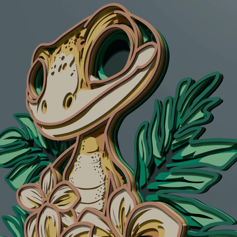 Lizard Multilayer SVG. Laser Cut File. Layer Construction. Plywood ...