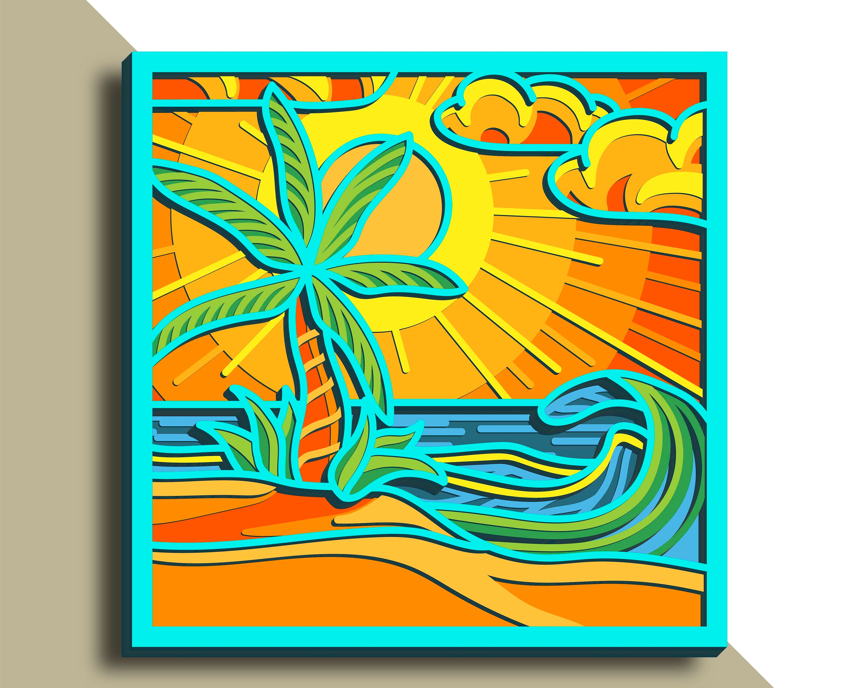 Beach Multilayer SVG/ Beach Cut File/ 3D Layer/ Plywood - Etsy