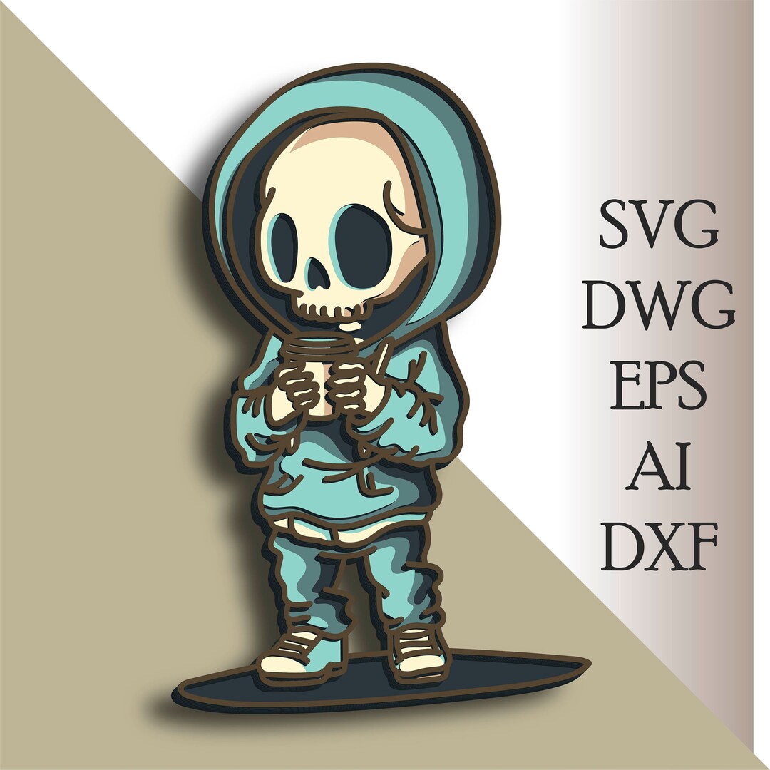 Skeleton Multilayer SVG/ Skeleton Mandala Cut File/ 3D Layer/ Plywood ...