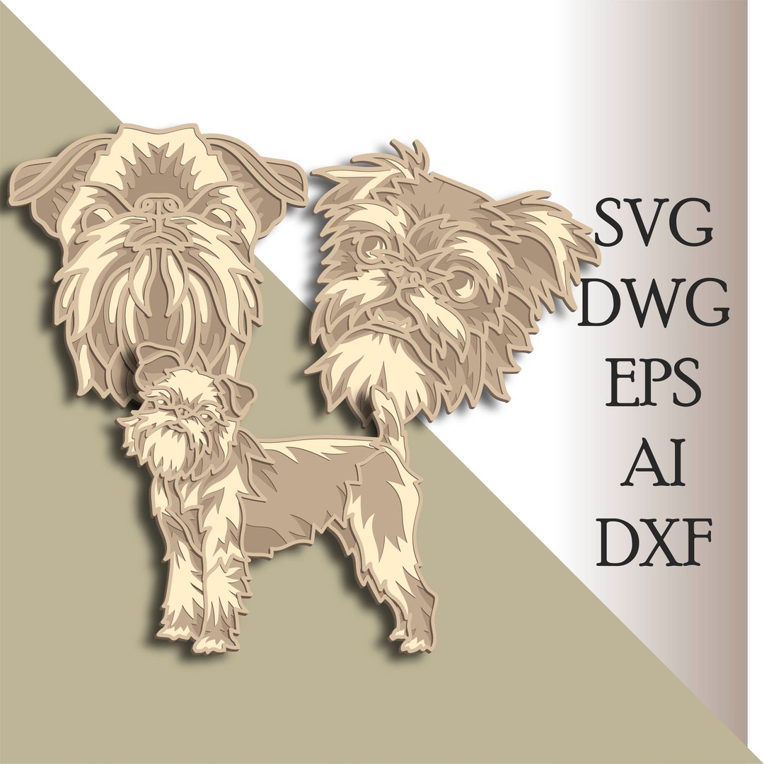 Brussels Griffon Bundle Multilayer Svg/ Brussels Griffon Cut File/ 3D ...