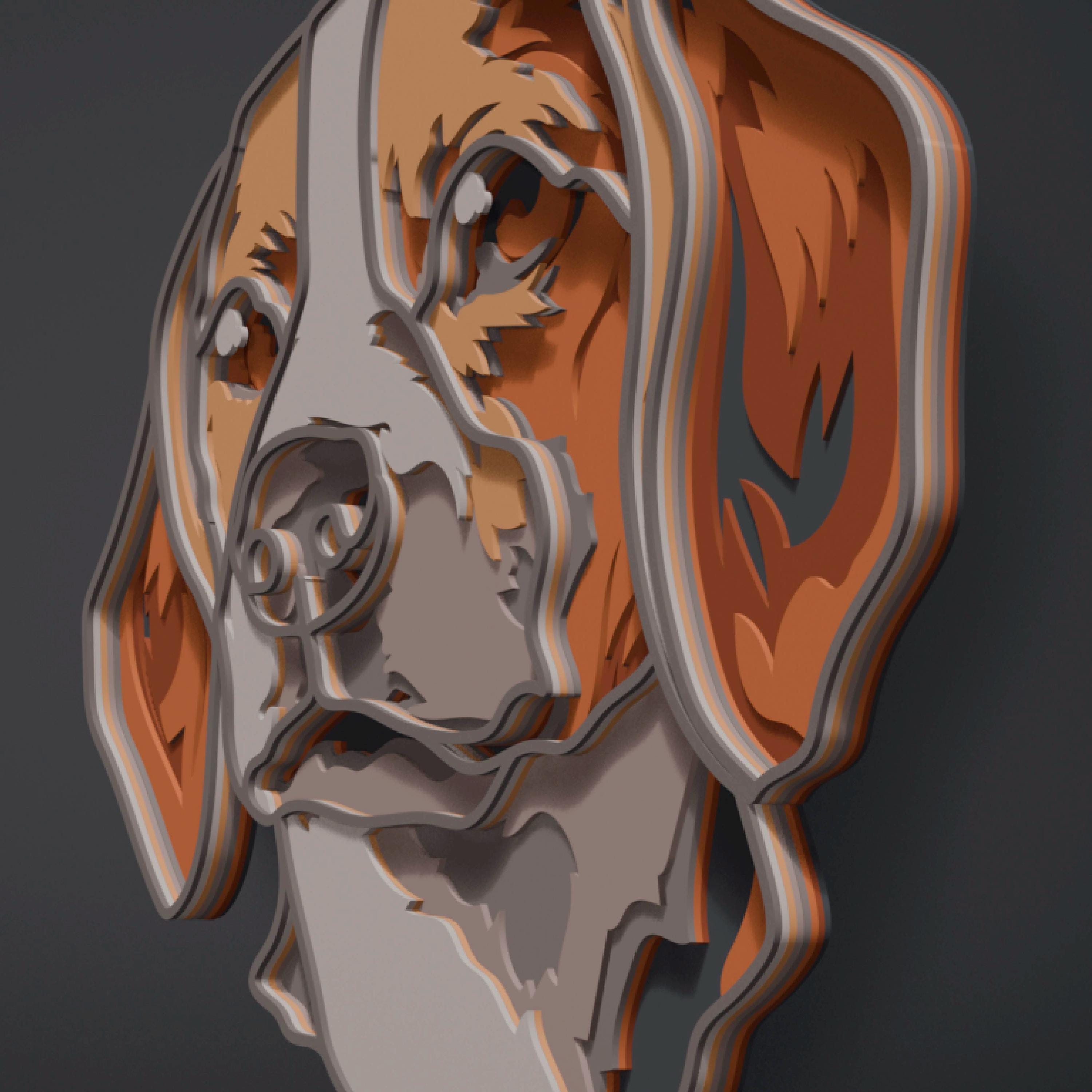 Beagle Multilayer SVG. Laser Cut File. Layer Construction. Plywood ...