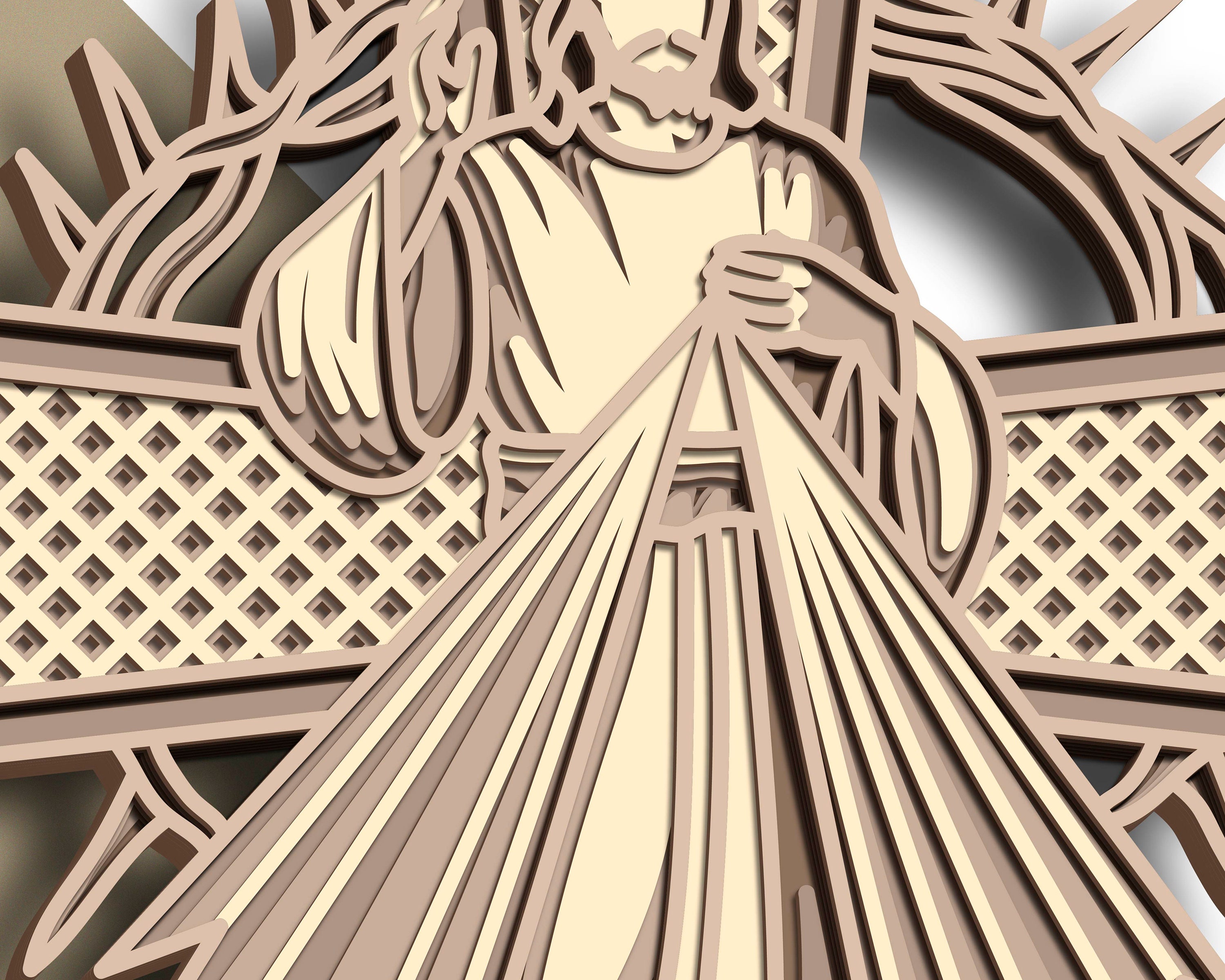 Divine Mercy Multilayer SVG/ Divine Mercy Cut File/ 3D Layer/ - Etsy Canada
