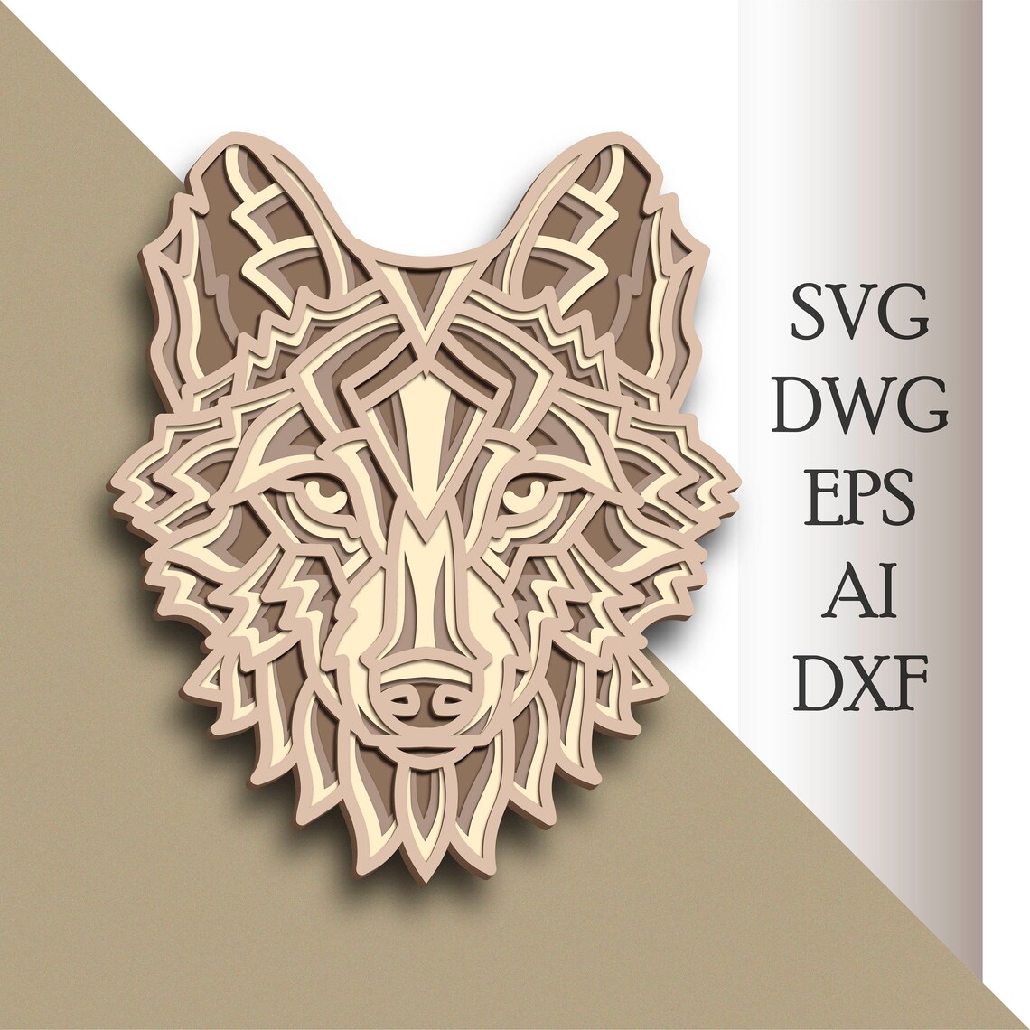 Wolf Multilayer SVG/ Wolf Cut File/ 3D Layer/ Plywood Cutting/ - Etsy UK