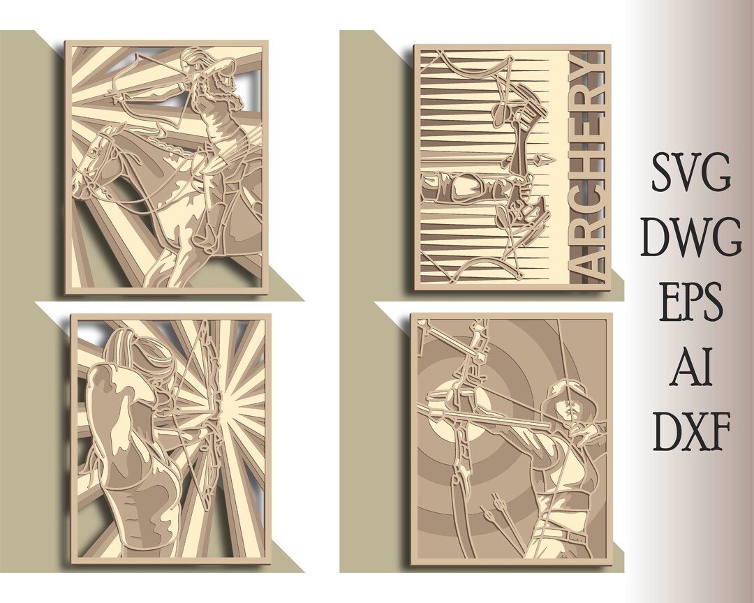 Archery Bundle Multilayer SVG/ Archery Bundle Zentangle Cut - Etsy