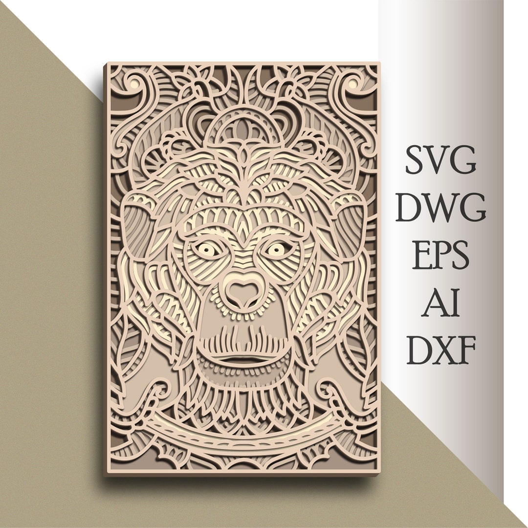 Monkey Multilayer SVG/ Monkey Cut File/ 3D Layer/ Plywood Cutting ...