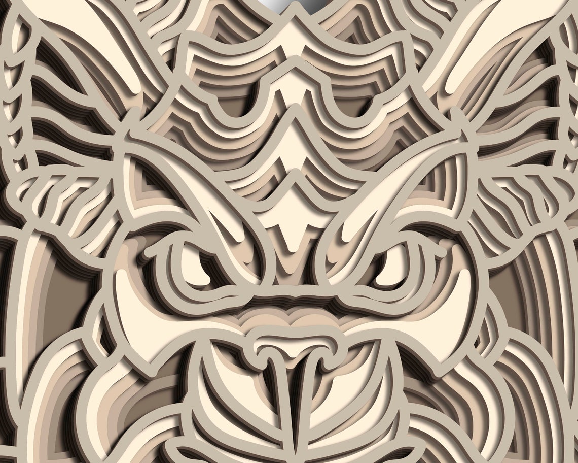 Gargoyle Multilayer SVG/ Gargoyle Mandala Cut File/ 3D Layer/ - Etsy