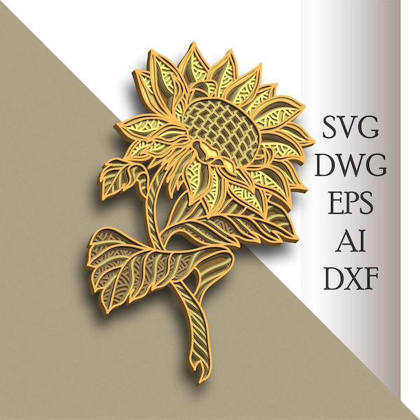 Paper Sunflower Svg - Etsy