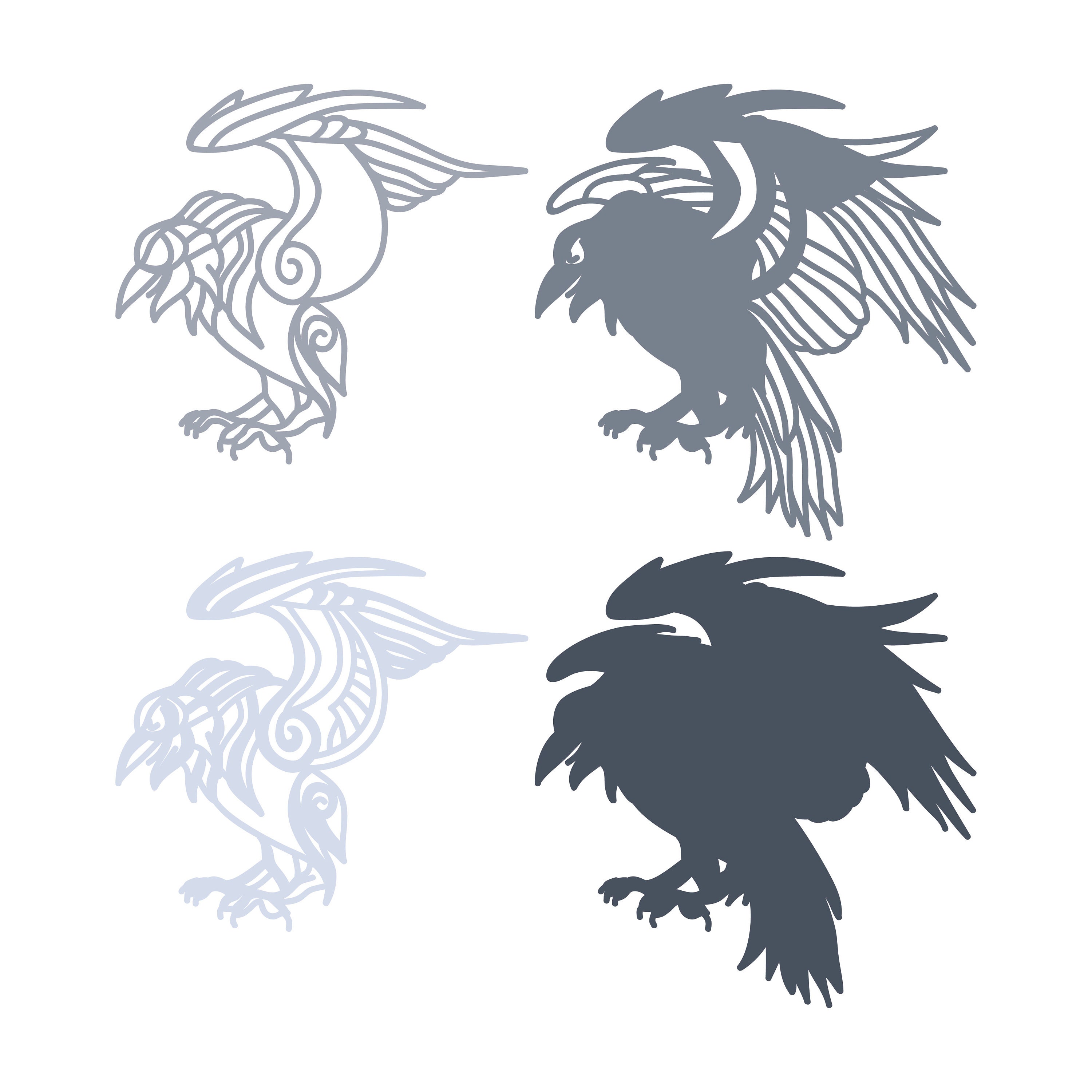 Raven Multilayer SVG/ Raven Cut File/ 3D Layer/ Plywood | Etsy