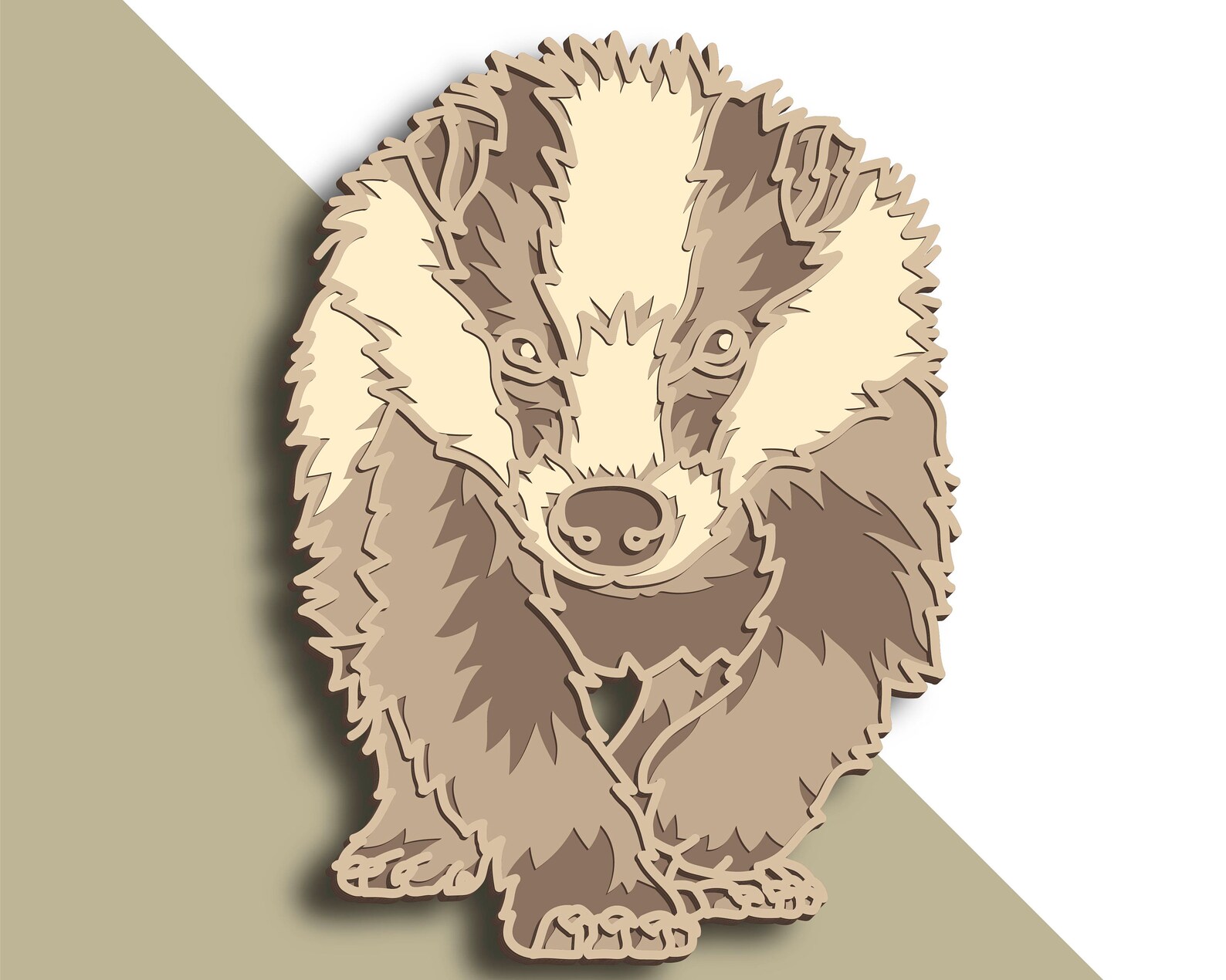 Badger Multilayer SVG/ Badger Cut File/ 3D Layer/ Plywood - Etsy