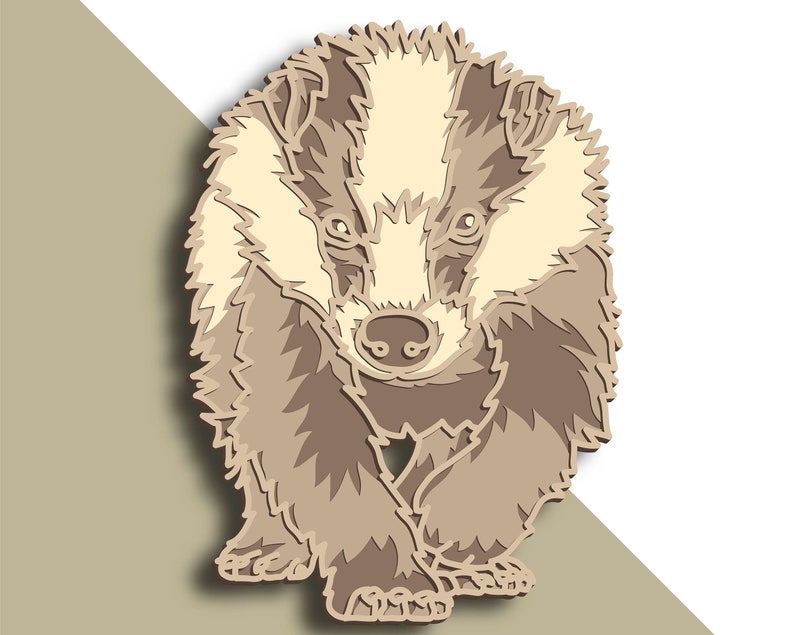 Badger Multilayer SVG/ Badger Cut File/ 3D Layer/ Plywood - Etsy