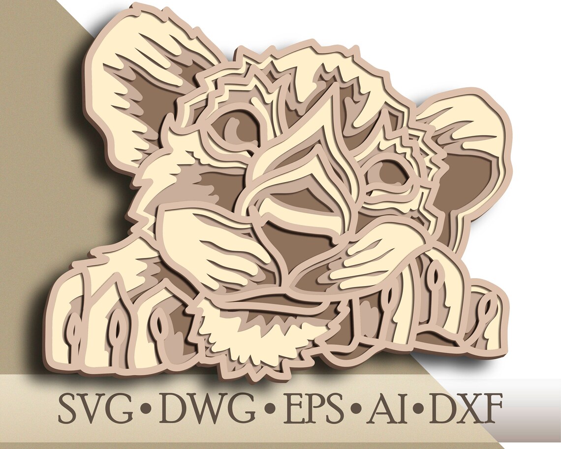 Lion multilayer SVG/ Lion cut file/ 3D layer/ Plywood cutting/ | Etsy