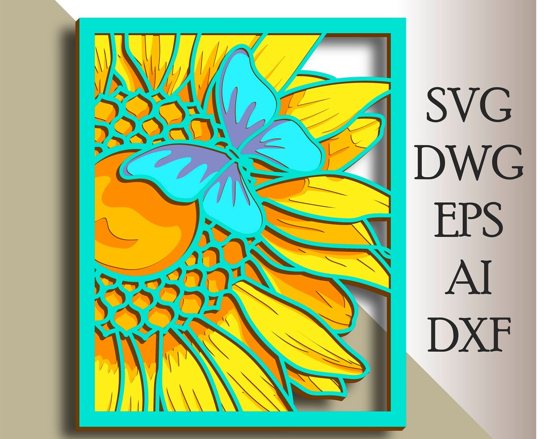Sunflower 3D Multilayer SVG/ Sunflower Zentangle Cut File/ 3D Layer ...