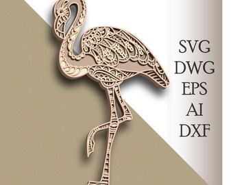 Flamingo Multilayer SVG/ Flamingo Cut File/ 3D Layer/ Plywood | Etsy