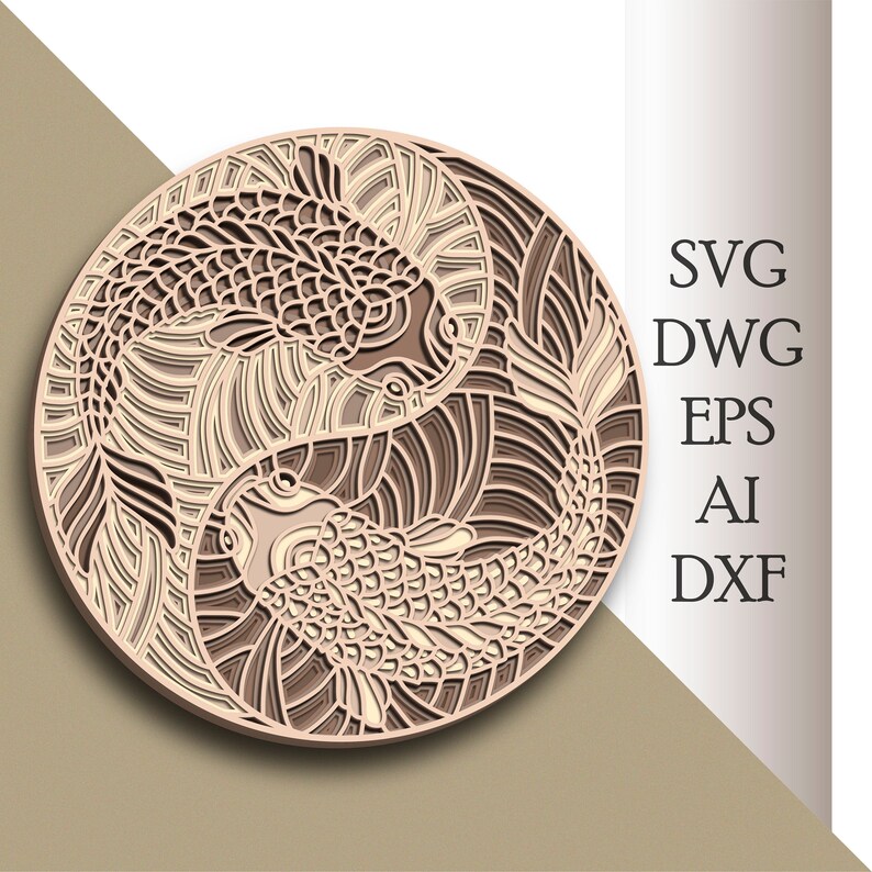 Yin Yang Fish Multilayer SVG/ Yin Yang Fish Cut File/ 3D - Etsy