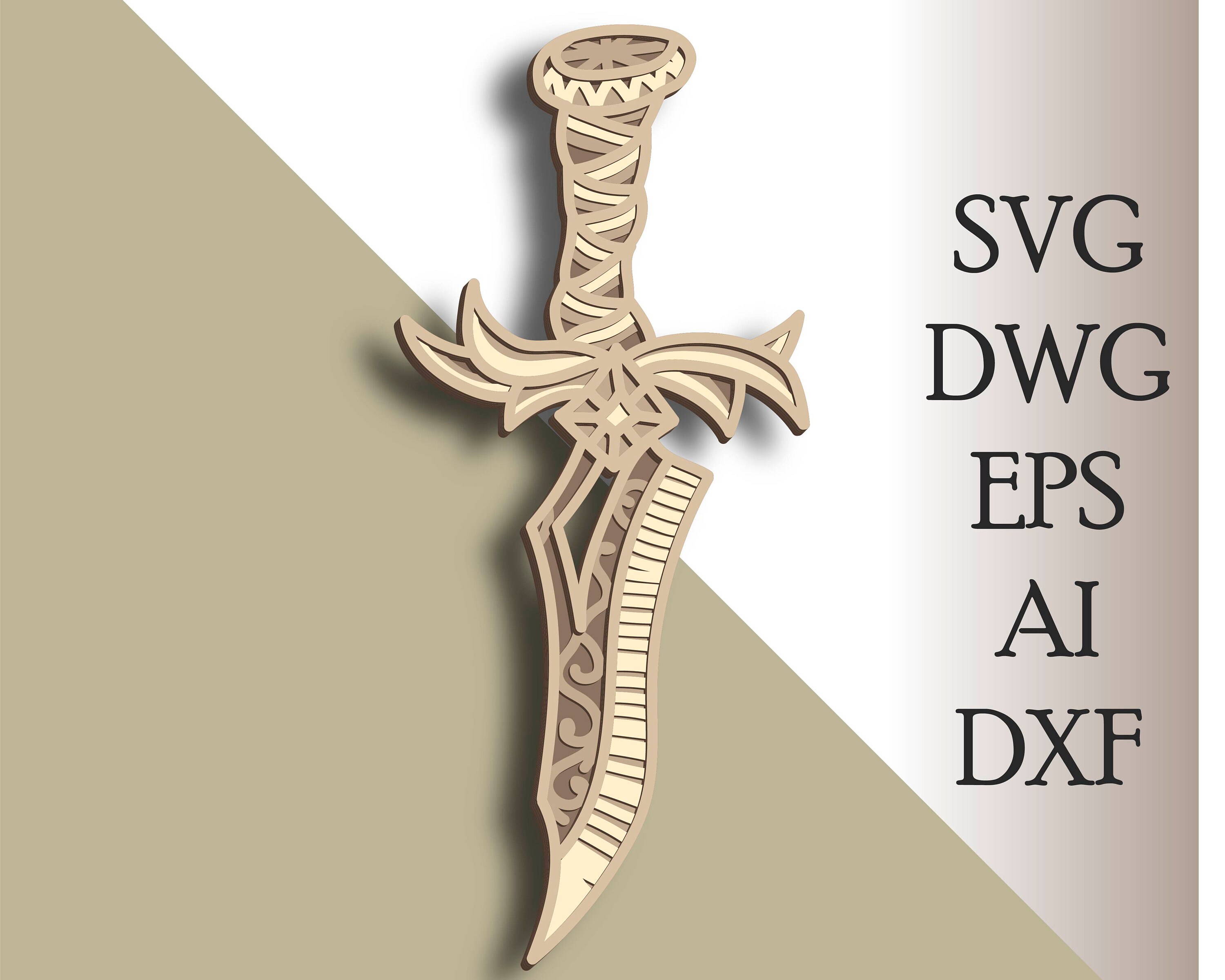 Knife Multilayer SVG/ Knife Cut File/ 3D Layer/ Plywood - Etsy Canada