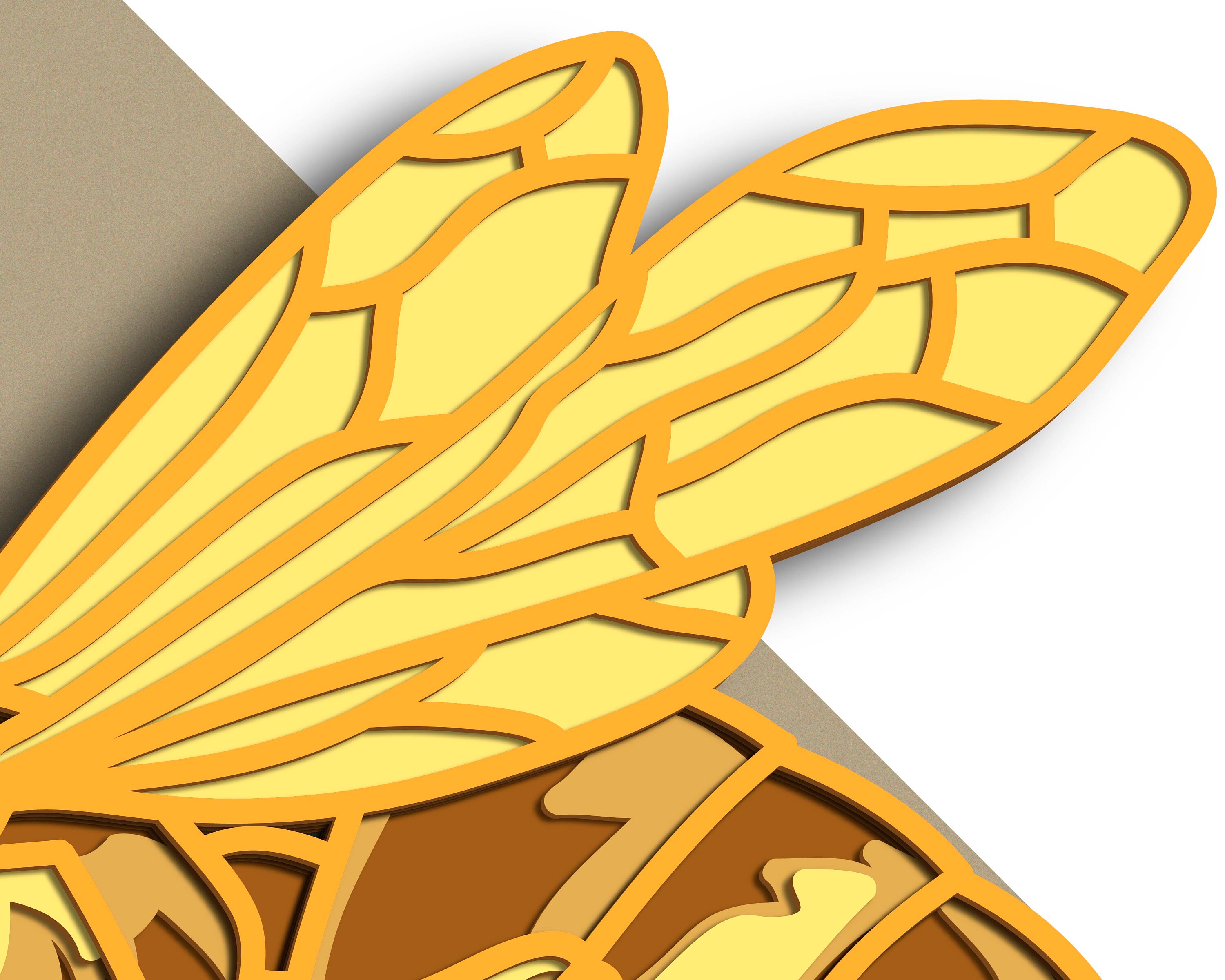 Bee multilayer SVG/ Bee cut file/ 3D layer/ Plywood cutting/ | Etsy