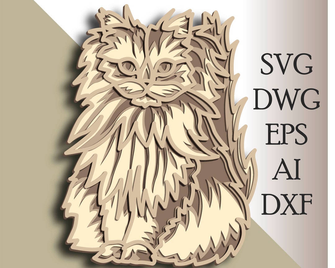 Cat Multilayer SVG/ Cat Cut File/ 3D Layer/ Plywood Cutting/ - Etsy