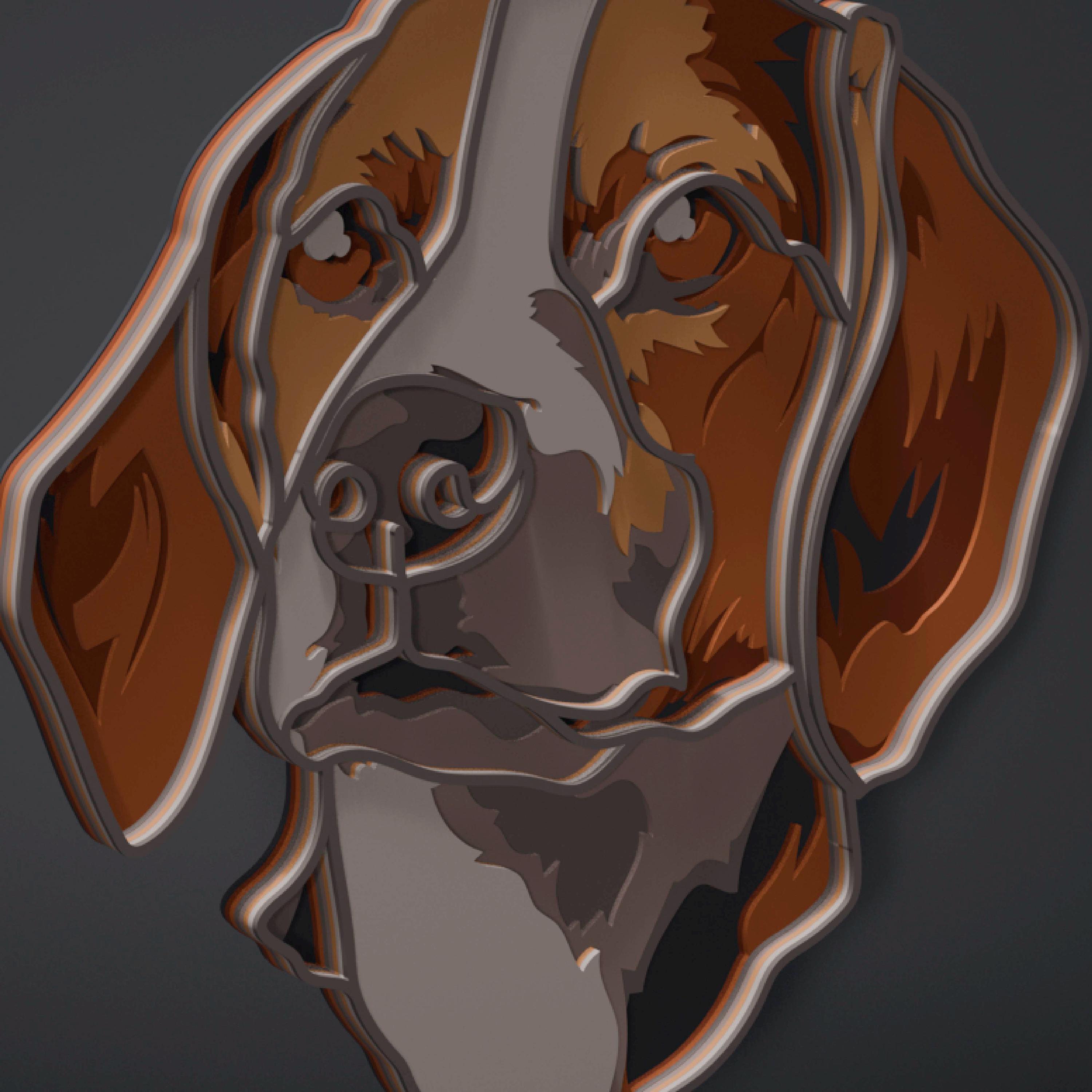 Beagle Multilayer SVG. Laser Cut File. Layer Construction. Plywood ...