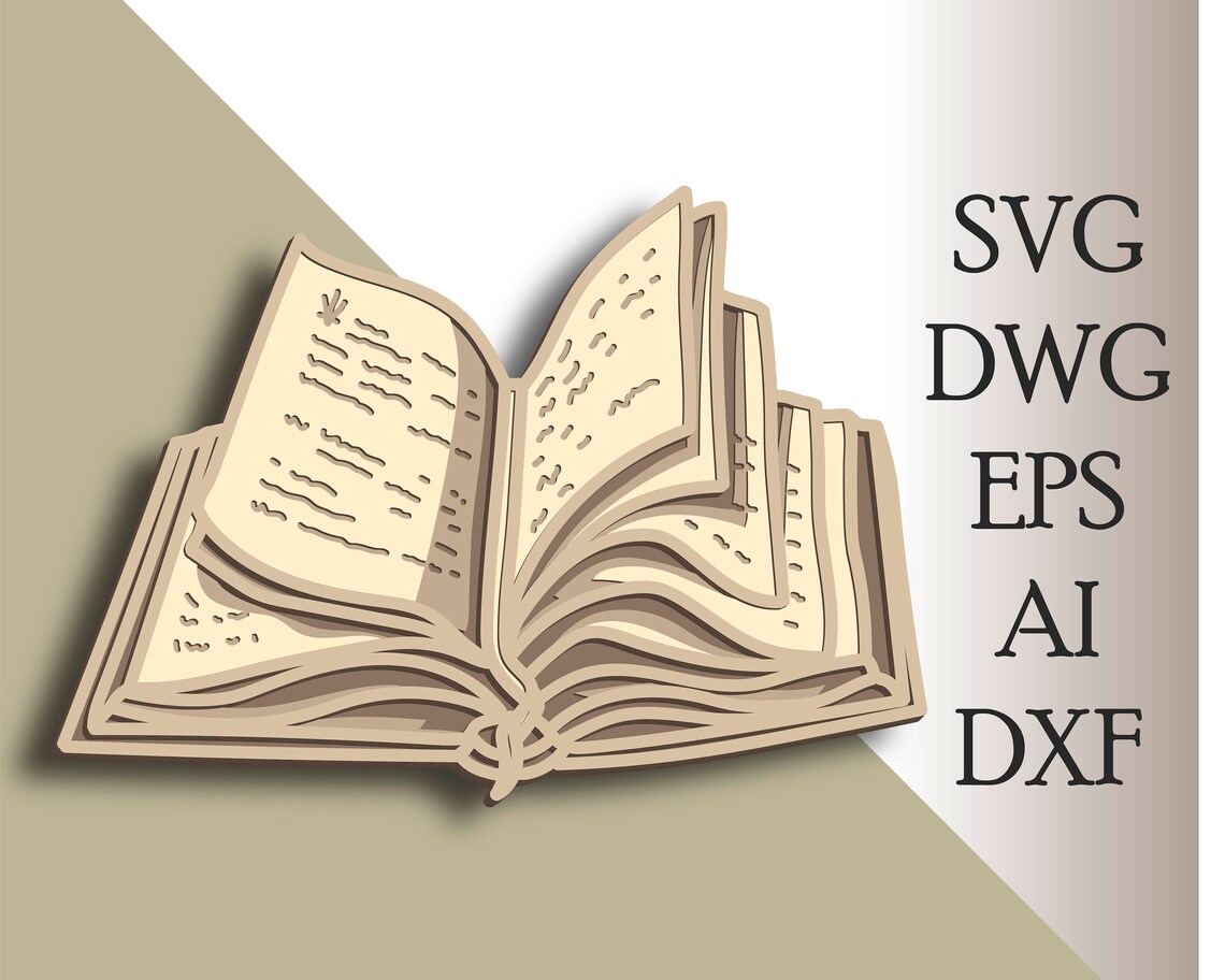 Book Multilayer SVG/ Book Cut File/ 3D Layer/ Plywood Cutting/ - Etsy