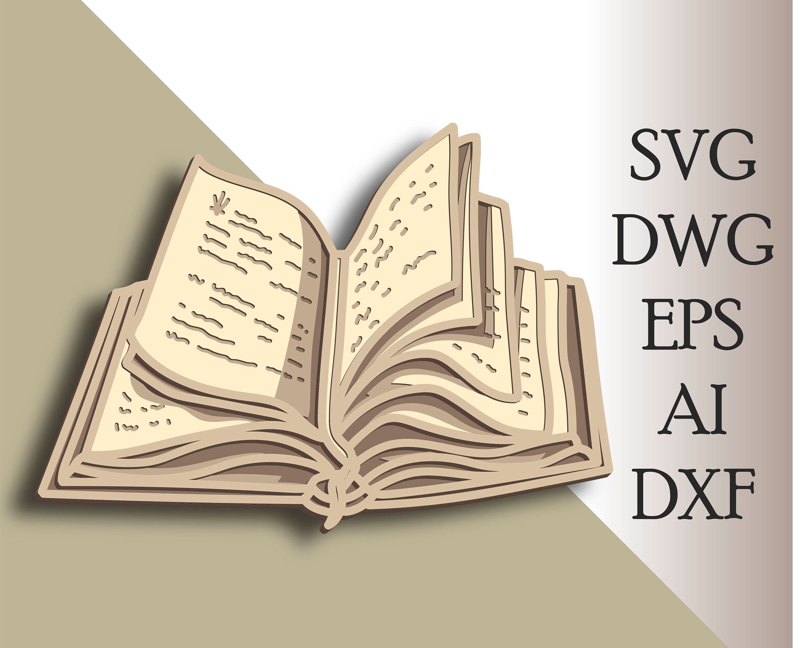 Book Multilayer SVG/ Book Cut File/ 3D Layer/ Plywood Cutting/ | Etsy