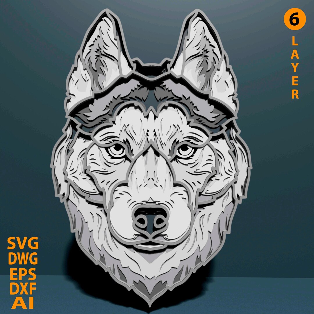 Husky Multilayer SVG. Laser Cut File. Layer Construction. Plywood ...
