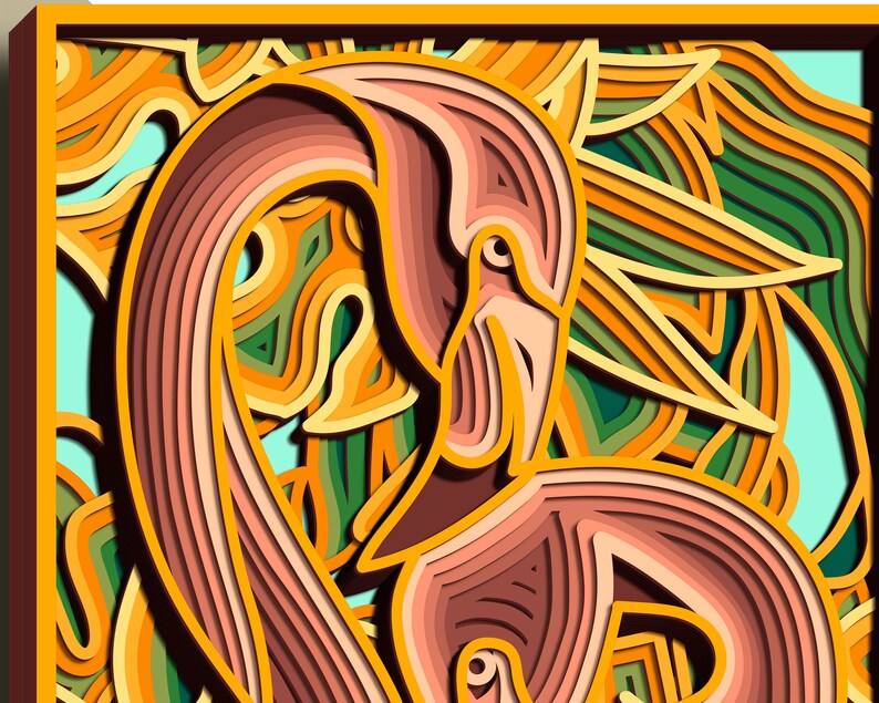 Flamingo Multilayer SVG/ Flamingo Cut File/ 3D Layer/ Plywood - Etsy