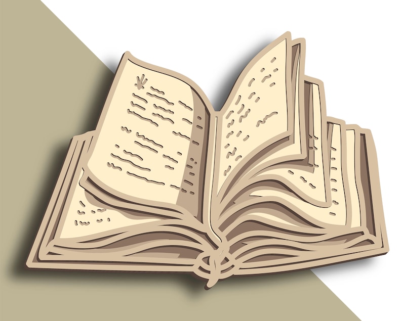 Book Bundle Multilayer Svg/ Book Bundle Cut File/ 3D Layer/ Plywood ...