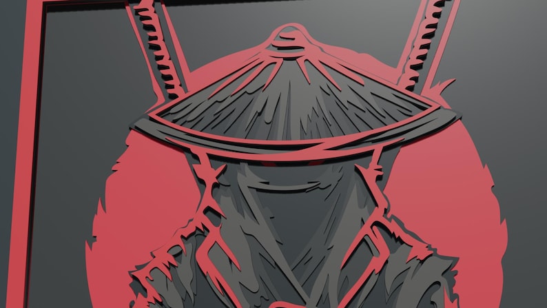Samurai Multilayer SVG. Laser Cut File. Layer Construction. Plywood ...