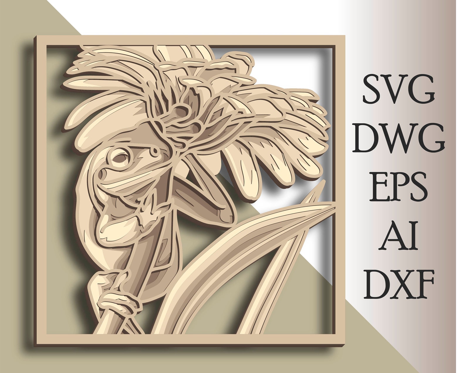 Frog 3D Multilayer SVG/ Frog Zentangle Cut File/ 3D Layer/ - Etsy