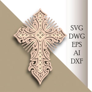 Cross Multilayer SVG/ Cross Cut File/ 3D Layer/ Plywood Cutting/ Paper ...