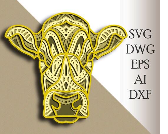 Cow Multilayer SVG/ Cow Cut File/ 3D Layer/ Plywood Cutting/ - Etsy