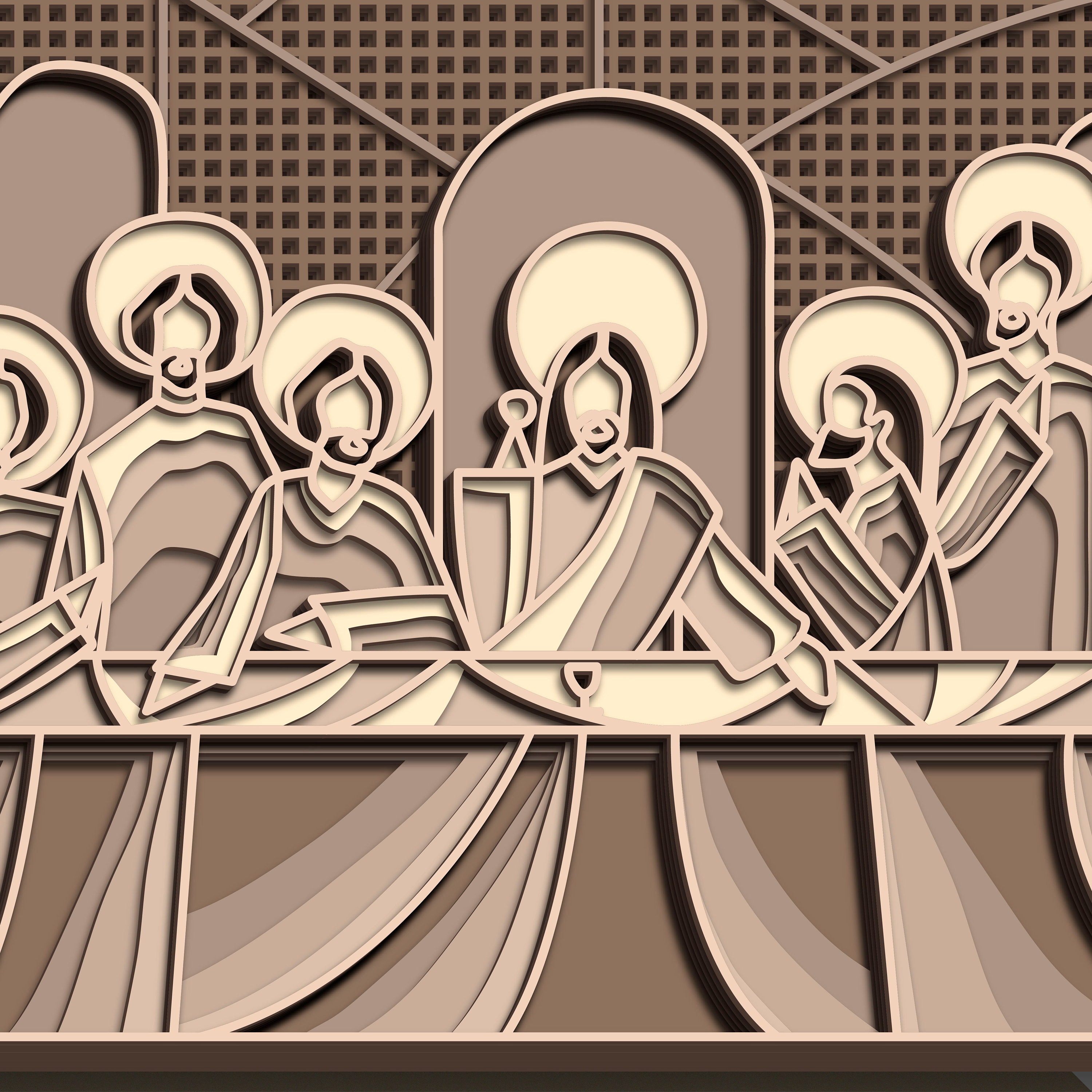 The Last Supper Multilayer SVG/ the Last Supper Cut File/ 3D | Etsy India