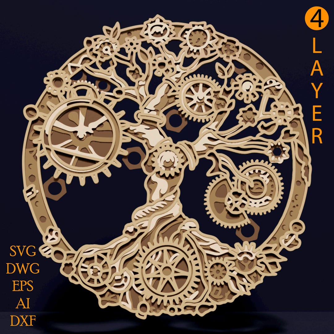 Tree of Life Multilayer SVG. Laser Cut File. Layer Construction ...