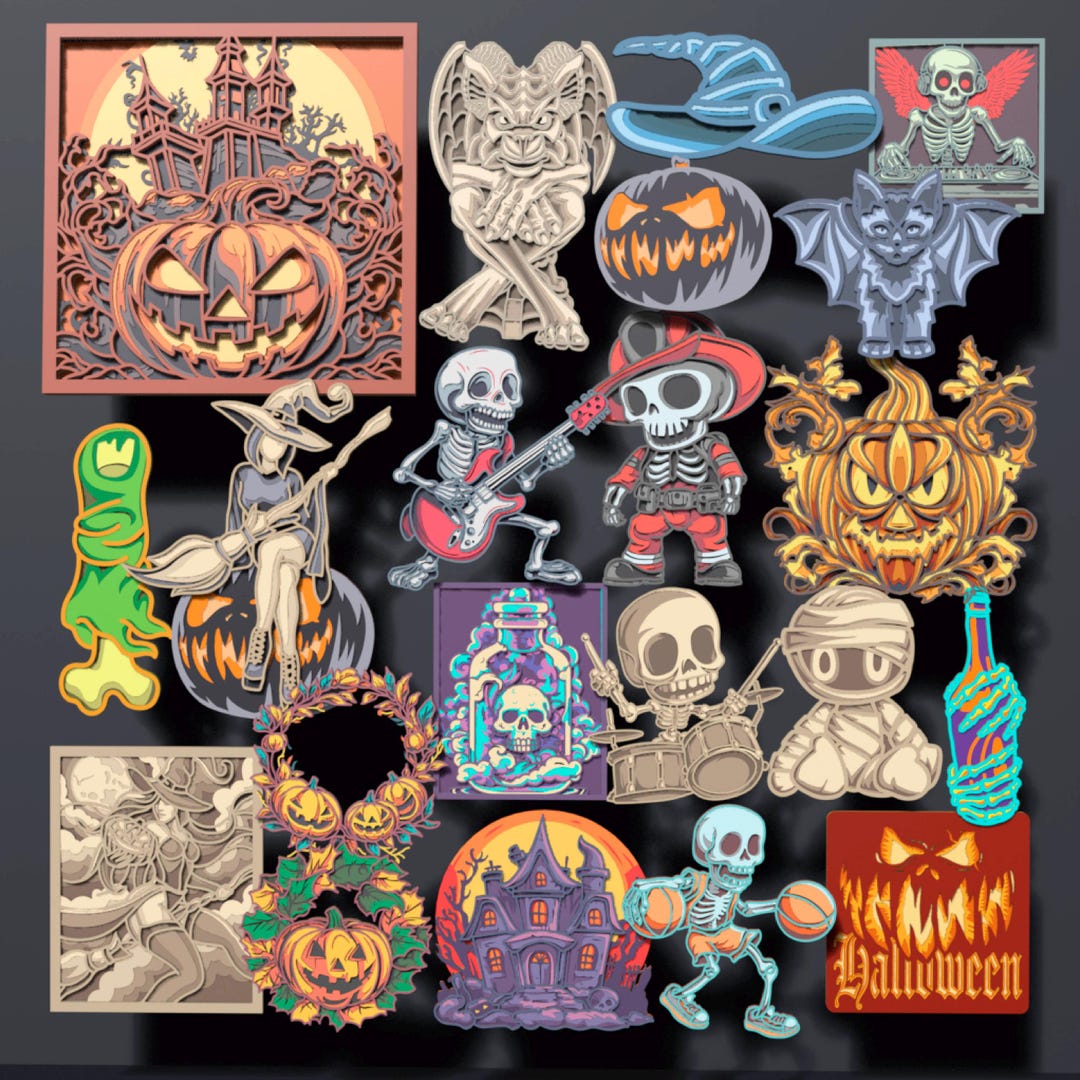 Halloween 3D Layered SVG Bundle, Laser Cut Files (digital Download) - Etsy