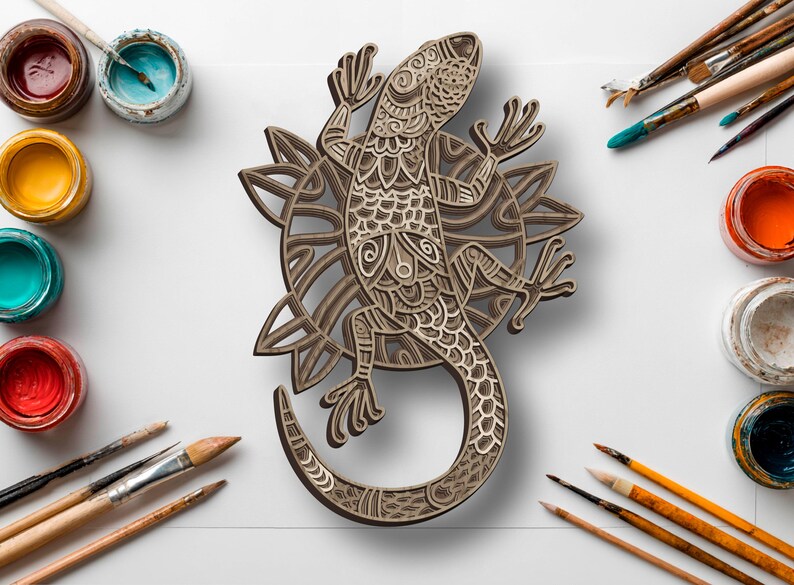 Lizard Multilayer SVG. Laser Cut File. Layer Construction. Plywood ...
